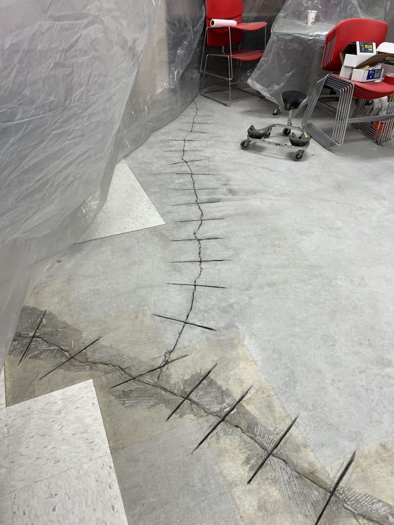 Retail Center Slab Crack Repair - Fortress Stabilization Systems