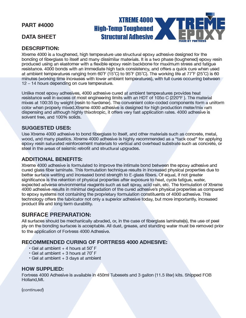Xtreme Epoxy Data Sheets & SDS | Fortress Stabilization Systems